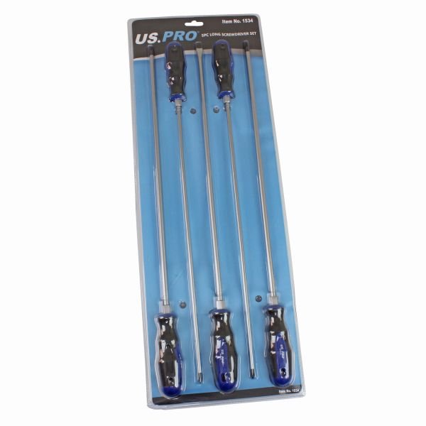 US PRO 5pc Long Screwdriver Set 1534 | DSD TOOLS