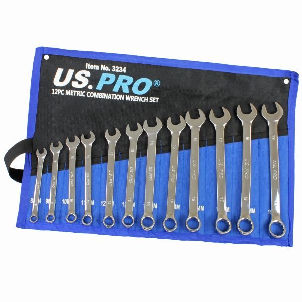 US PRO 12pc Metric Combination Wrench Set 8-19mm 3234 | DSD TOOLS