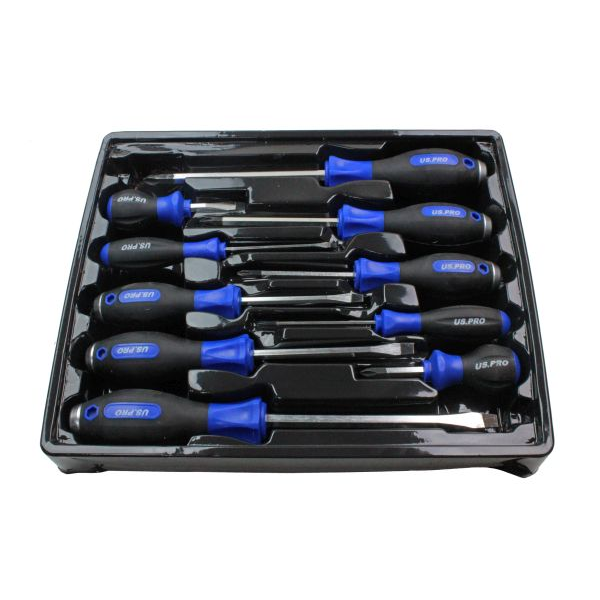 US PRO 10pc Screwdriver Set Philips + Slotted 1621 | DSD TOOLS