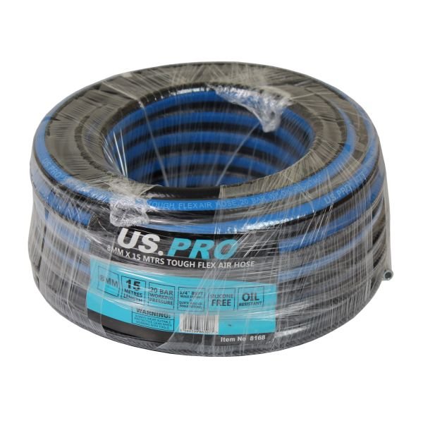 US PRO 8mm x 15 m Tough Flex Air Hose 20 Bar Oil Resi 8168 | DSD TOOLS