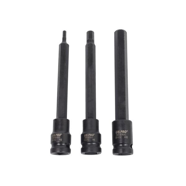 US PRO 9pc 3/8″ DR Extra Long Impact Hex Bit Socket Set 7538 | DSD TOOLS