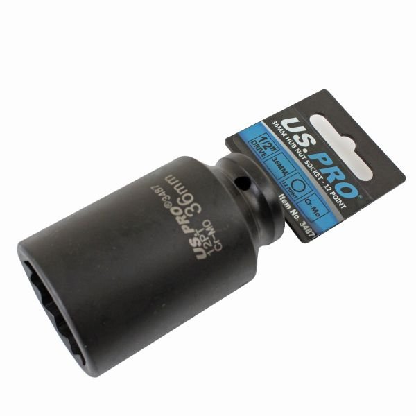 US PRO 36mm Hub Nut Socket – 12 Point 1/2″ Drive 3487 | DSD TOOLS