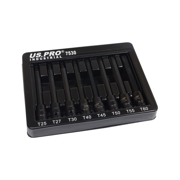 US PRO 8pc 3/8″ DR Extra Long Impact Tamper Star Bit Socket Set 7530 ...