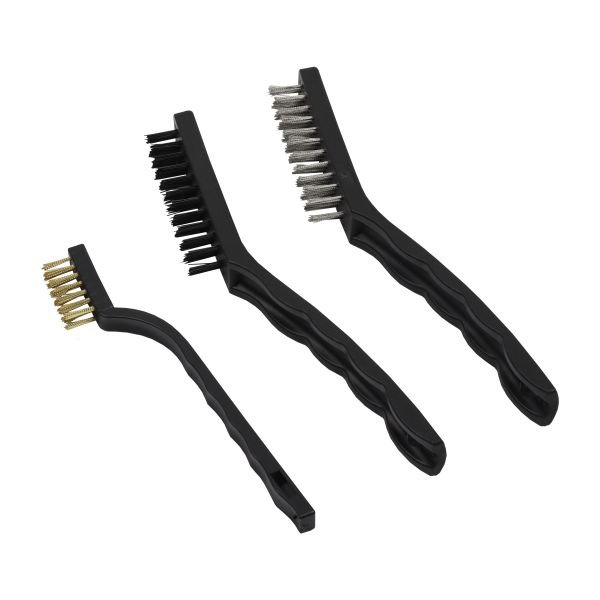 VEWERK Pack of 3 Wire Brushes – Brass, Nylon, Stainless Steel 2180 ...